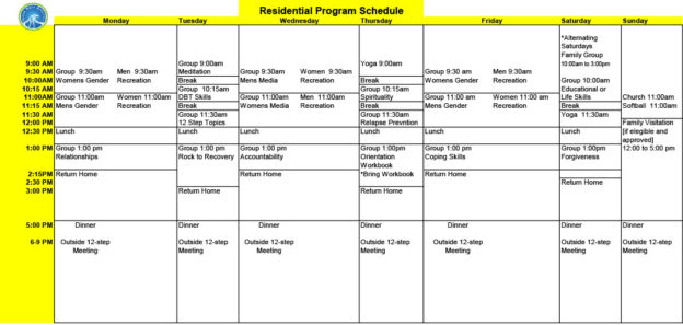 Custom Daily Rehab Schedules - Making Recovery Tailored to You
